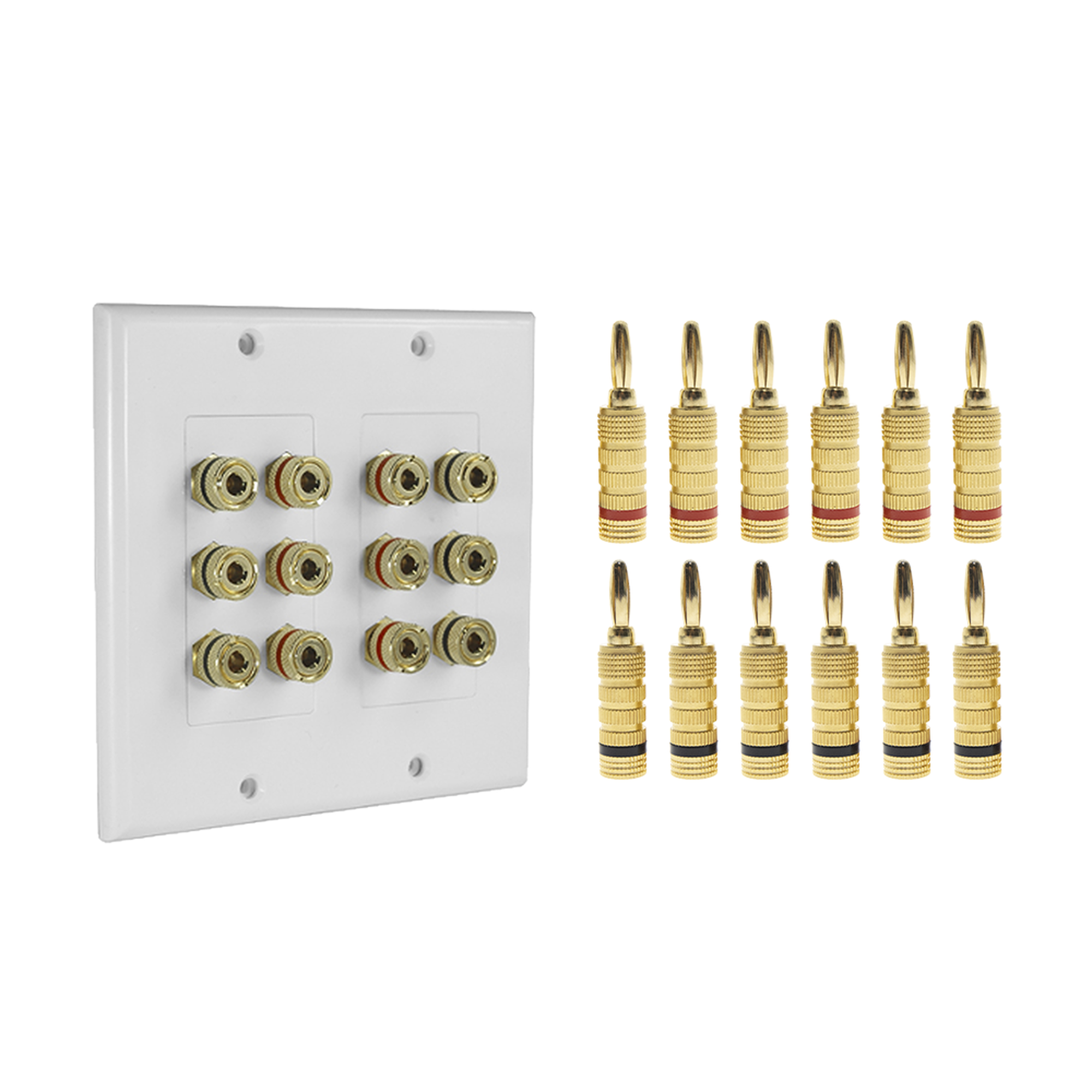 KIT 1 Placa de Pared + 6 Pares Conectores Banana (Rojo+Negro) |Â Postes ...