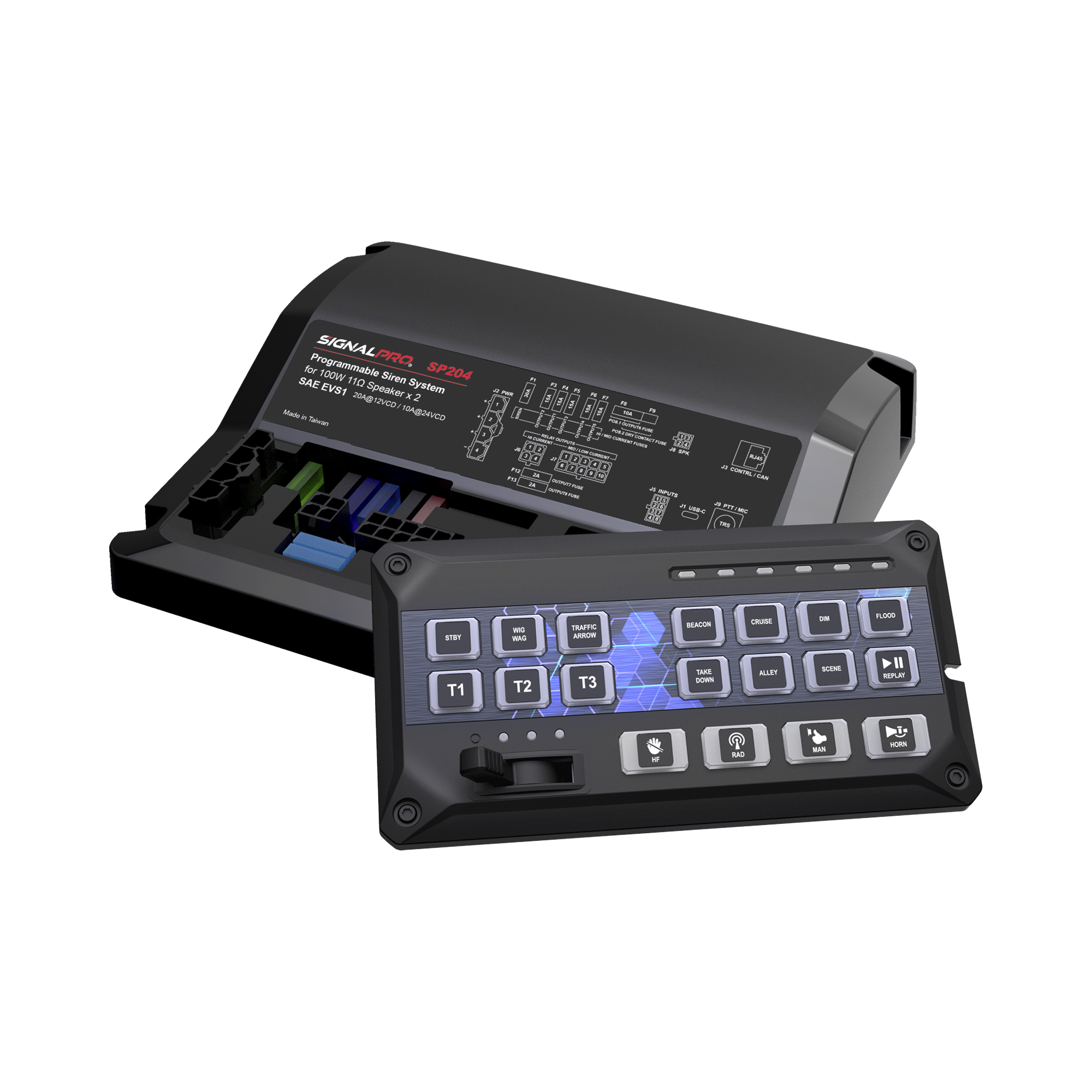 Sirena Vehicular de 200W de Potencia, Con Controlador de Panel ...