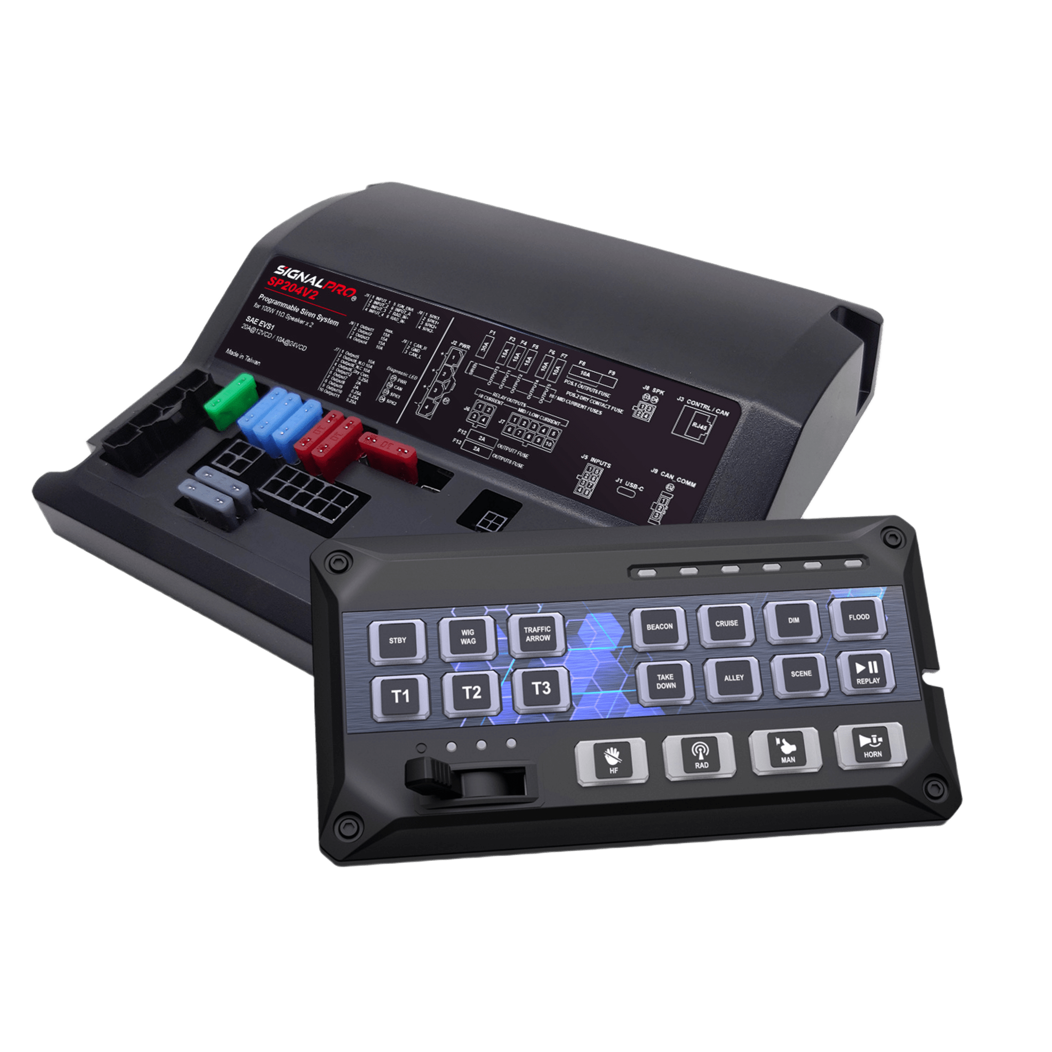 Sirena Vehicular de 200W de Potencia, Programable, Con Controlador de ...
